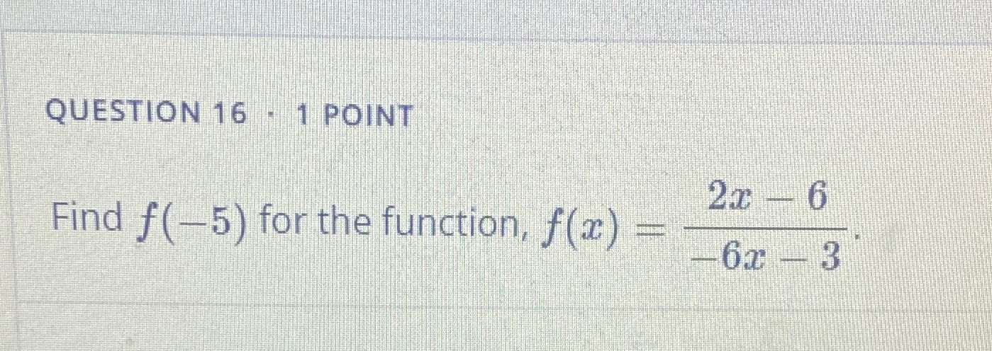 Solved QUESTION 16 - 1 ﻿POINTFind f(-5) ﻿for the function, | Chegg.com