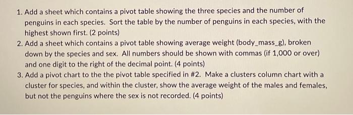 Solved 1. Add a sheet which contains a pivot table showing | Chegg.com