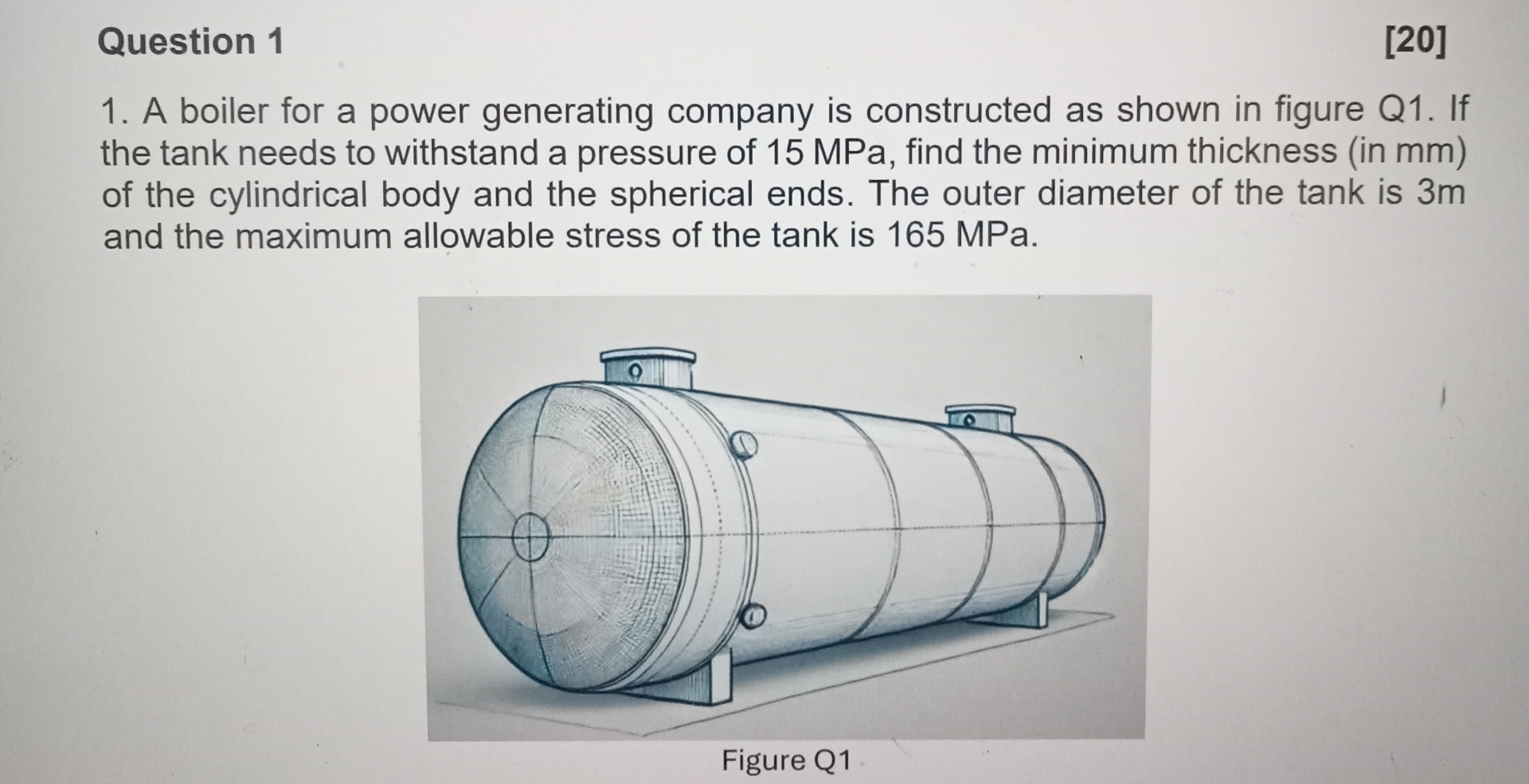 Solved Question 1[20]A boiler for a power generating company | Chegg.com