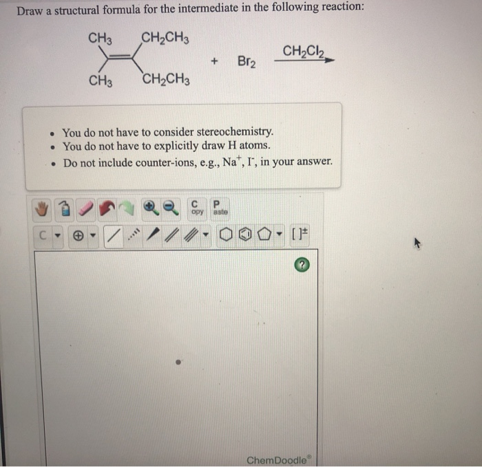 Solved Draw a structural formula for the intermediate in the | Chegg.com