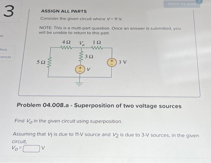Solved ASSIGN ALL PARTS Consider the given circuit where | Chegg.com