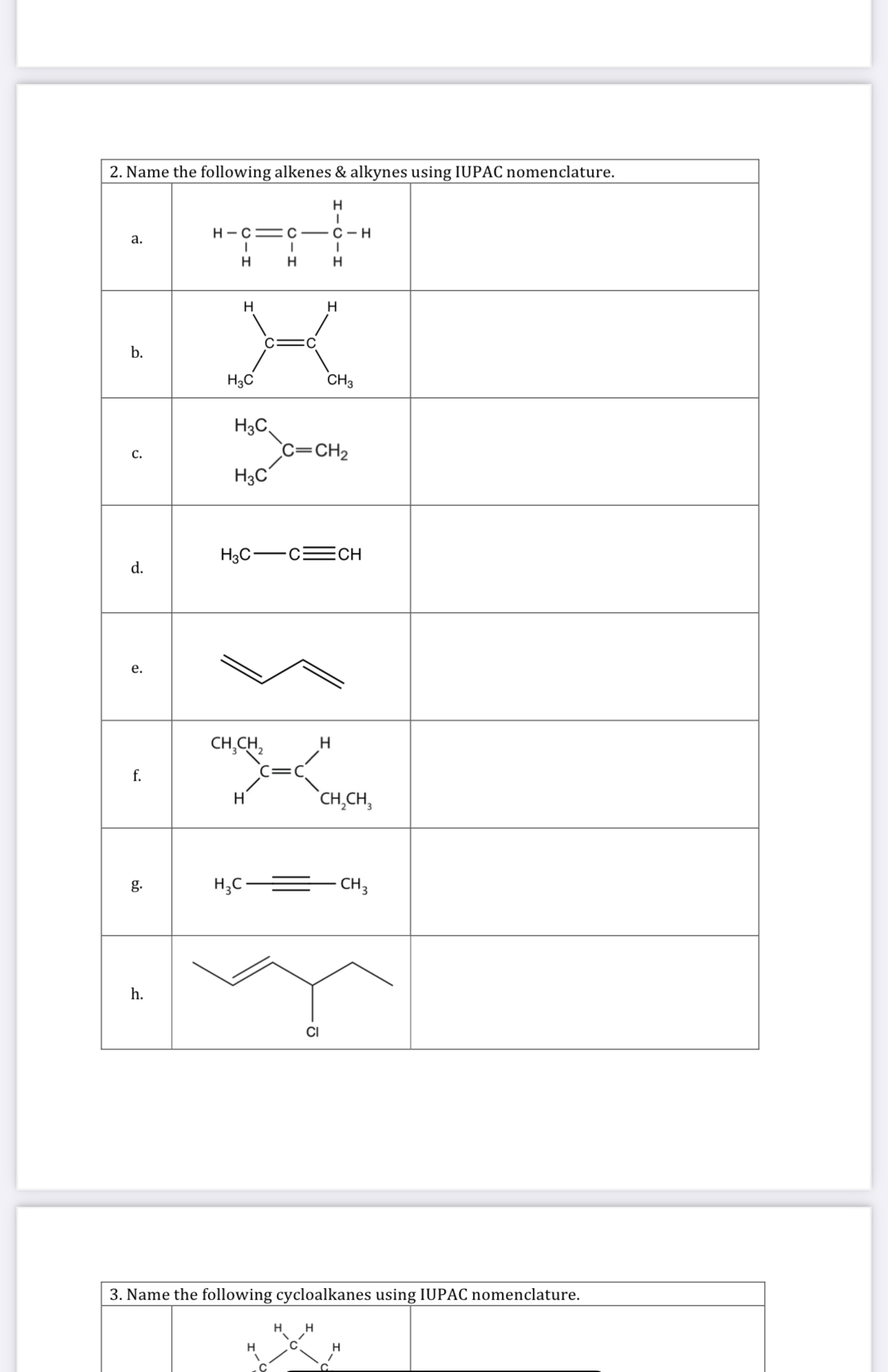 Solved Name the following cycloalkanes using IUPAC | Chegg.com