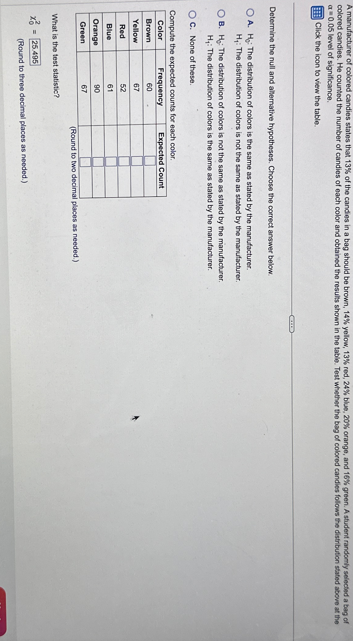 Solved Determine the null and alternative hypotheses. Choose | Chegg.com