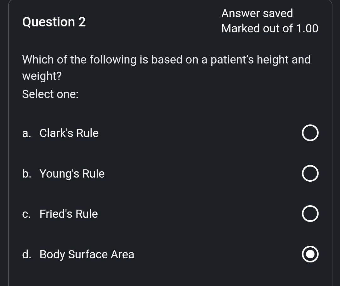 Solved Question 2 Marked out of 1.00 Which of the following | Chegg.com