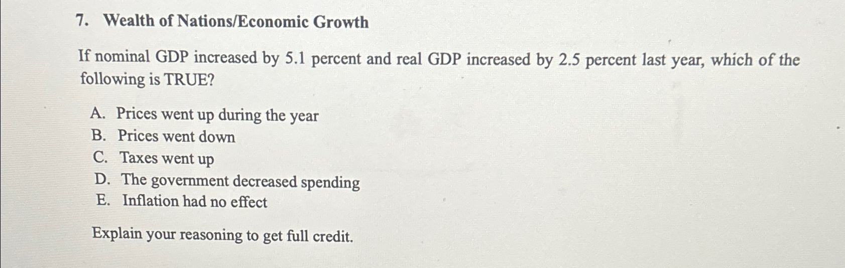 Solved Wealth of Nations/Economic GrowthIf nominal GDP | Chegg.com