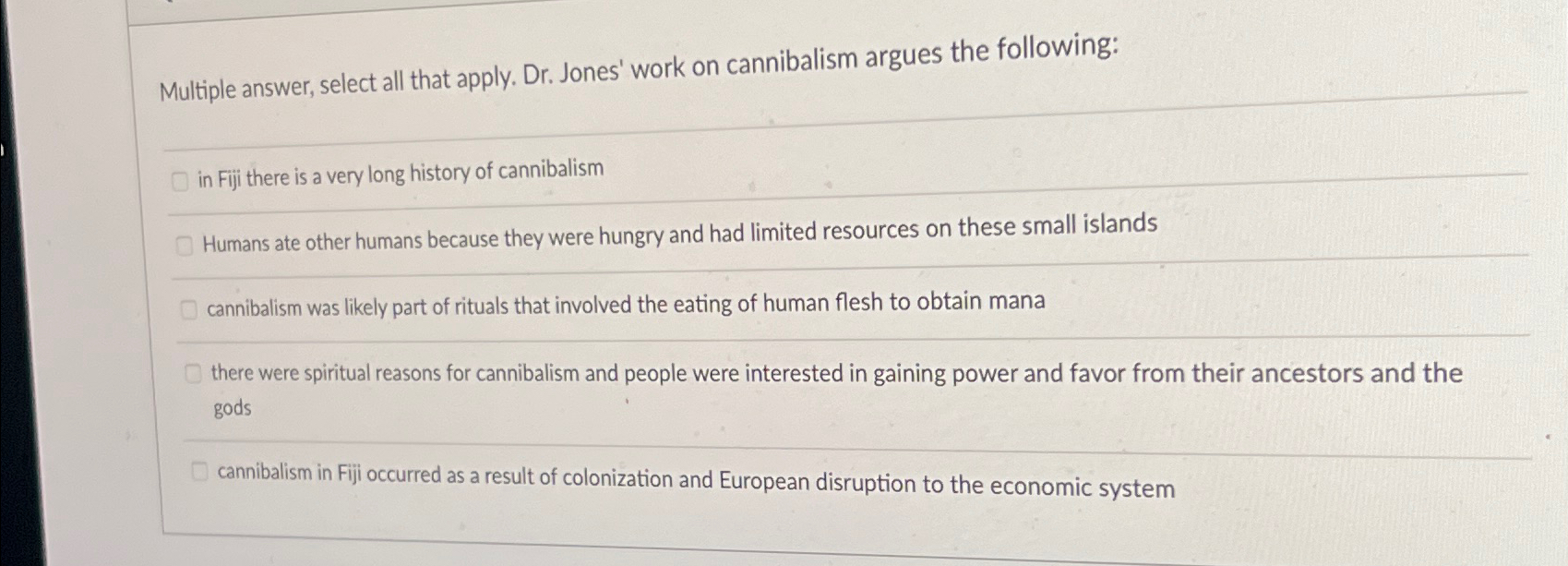 Solved Multiple answer, select all that apply. Dr. ﻿Jones' | Chegg.com