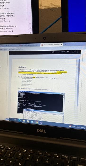 Final Program Write A Program That Reads Data From