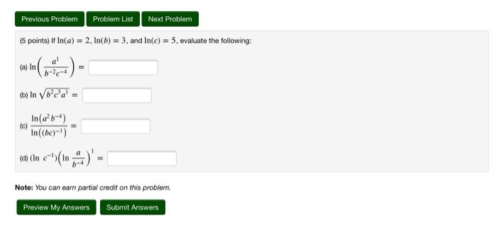 Solved Previous Problem Problern List Next Problem (5 | Chegg.com