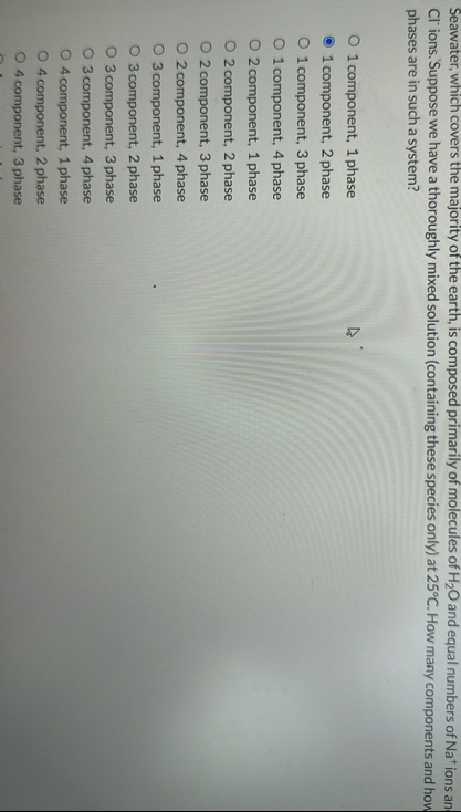 Solved Seawater, which covers the majority of the earth, is | Chegg.com