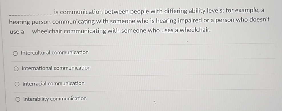 Solved is communication between people with differing | Chegg.com