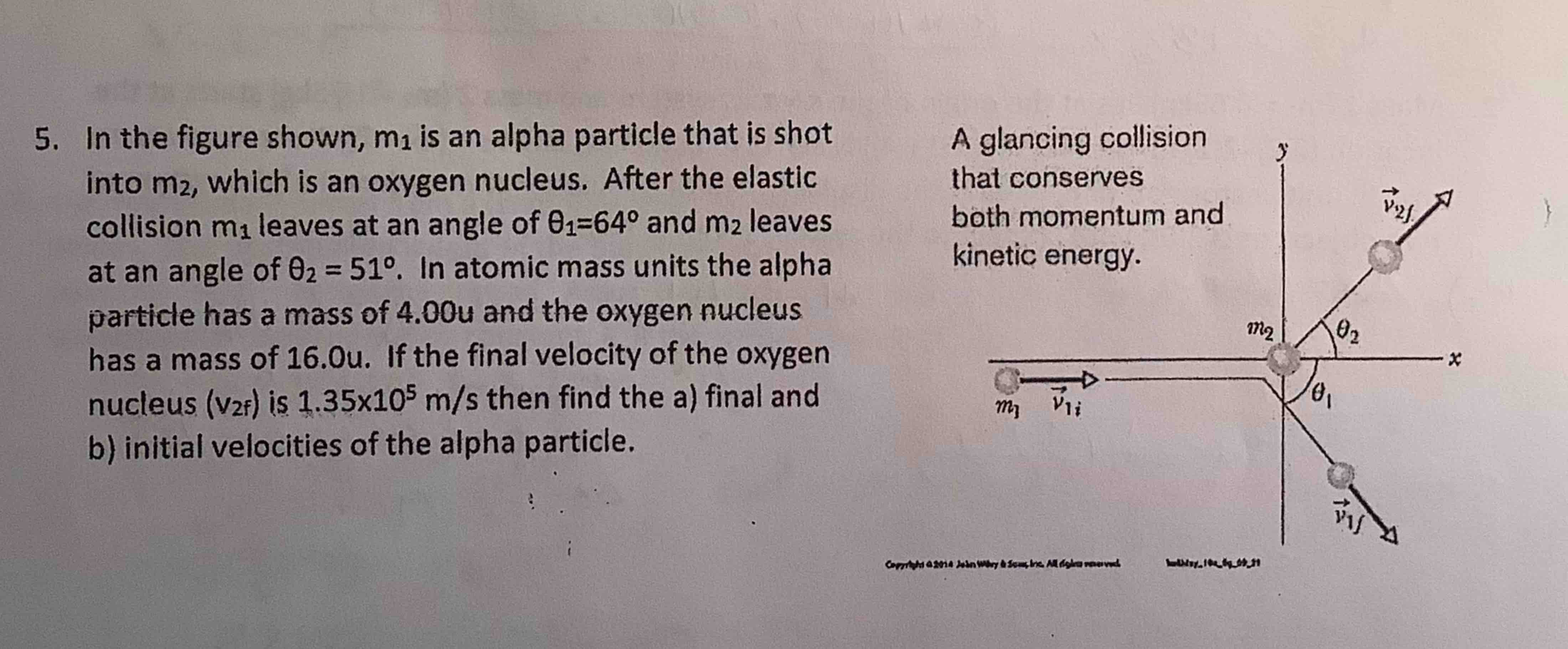 Solved In the figure shown, m1 ﻿is an alpha particle that is | Chegg.com