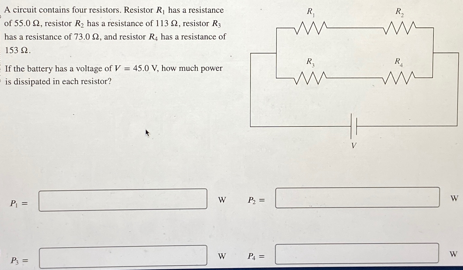 Solved A circuit contains four resistors. Resistor R1 ﻿has a | Chegg.com