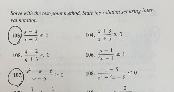 Solved Solve with the test-point method. State the solution | Chegg.com