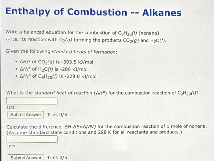 Solved Write a balanced equation for the combustion of | Chegg.com