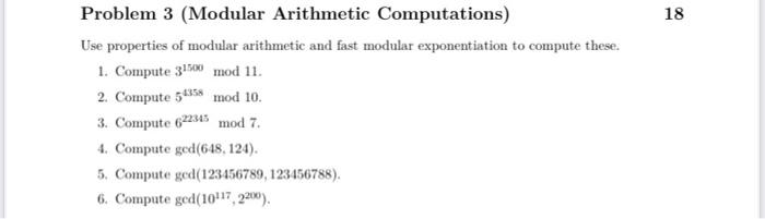 Solved Problem 3 Modular Arithmetic Computations Use