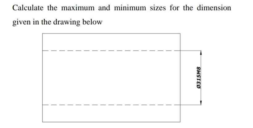 Solved Calculate the maximum and minimum sizes for the | Chegg.com