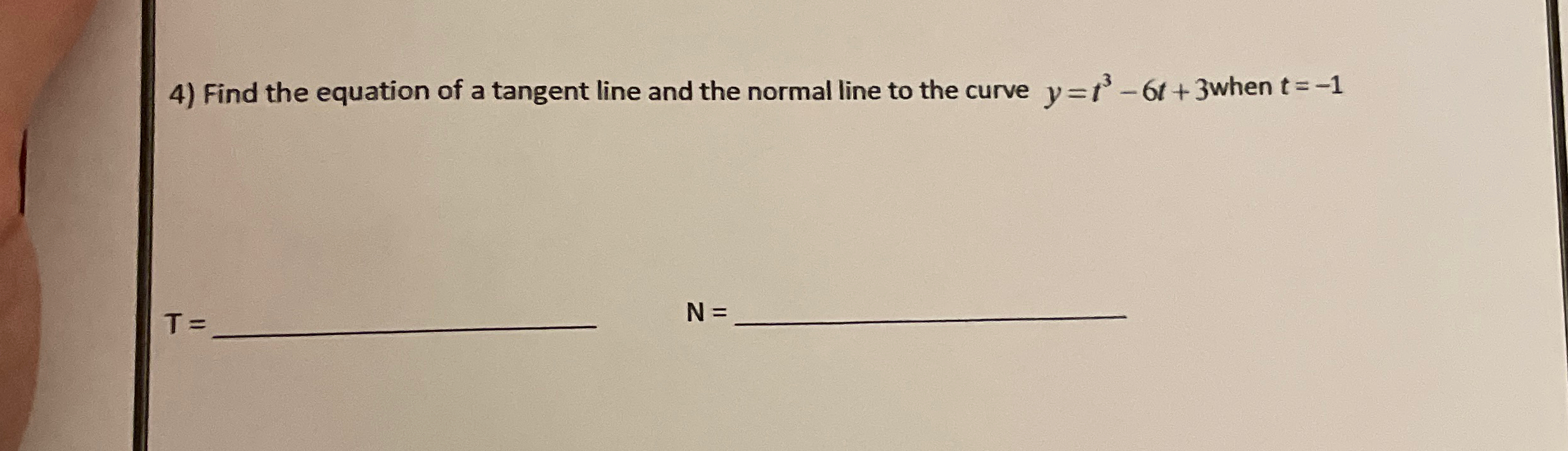 Solved Find the equation of a tangent line and the normal | Chegg.com
