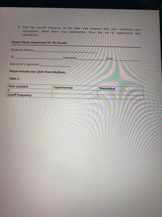 Solved Experiment 47-RL Circuits Objectives Background and | Chegg.com
