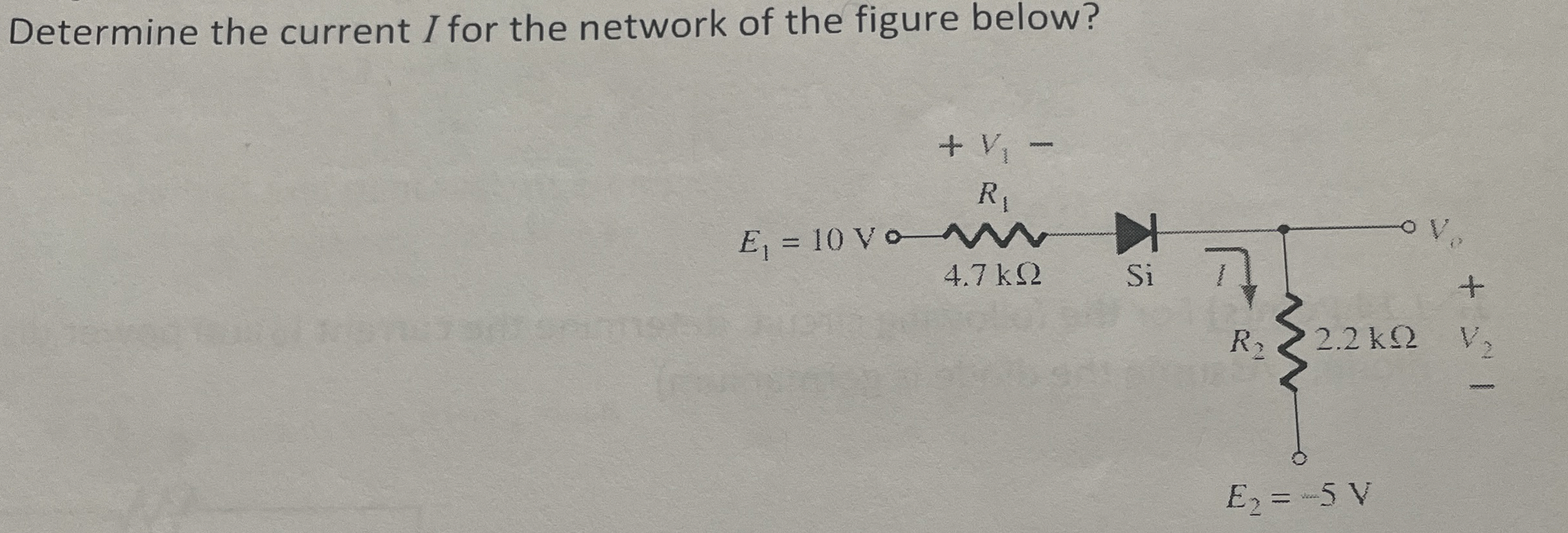 Solved Determine the current I for the network of the figure | Chegg.com