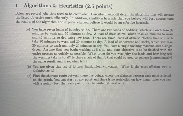 1 Algorithms & Heuristics (2.5 points) Below are | Chegg.com