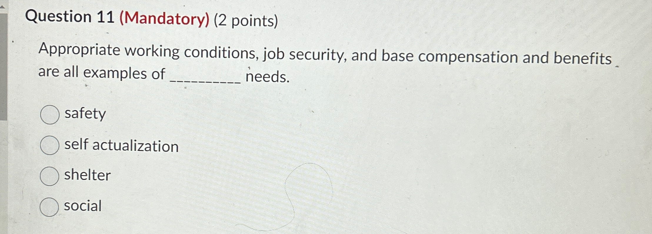 Solved Question 11 (Mandatory) (2 ﻿points)Appropriate | Chegg.com
