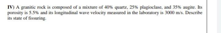 Solved IV) A granitic rock is composed of a mixture of 40% | Chegg.com Solved IV) A granitic rock is composed of a mixture of 40% | Chegg.com