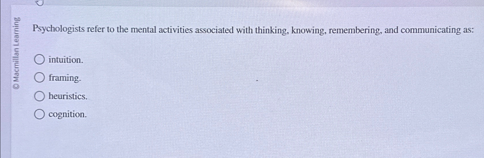 Solved Psychologists refer to the mental activities | Chegg.com