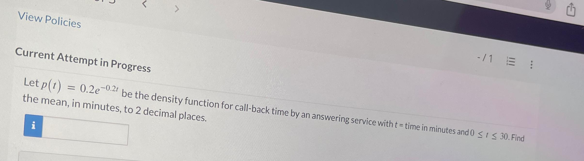 Solved View PoliciesCurrent Attempt in ProgressLet | Chegg.com