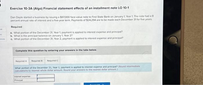 Solved Exercise 10-3A (Algo) Financial statement effects of | Chegg.com