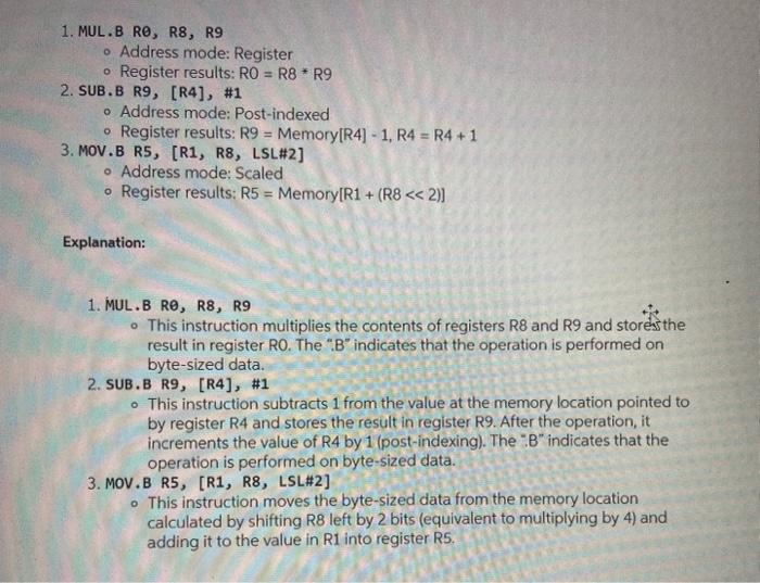 Solved 4. MOV.B R5, R6 - Address mode: Register - Register | Chegg.com