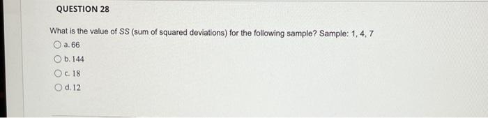 Solved What is the value of SS (sum of squared deviations) | Chegg.com