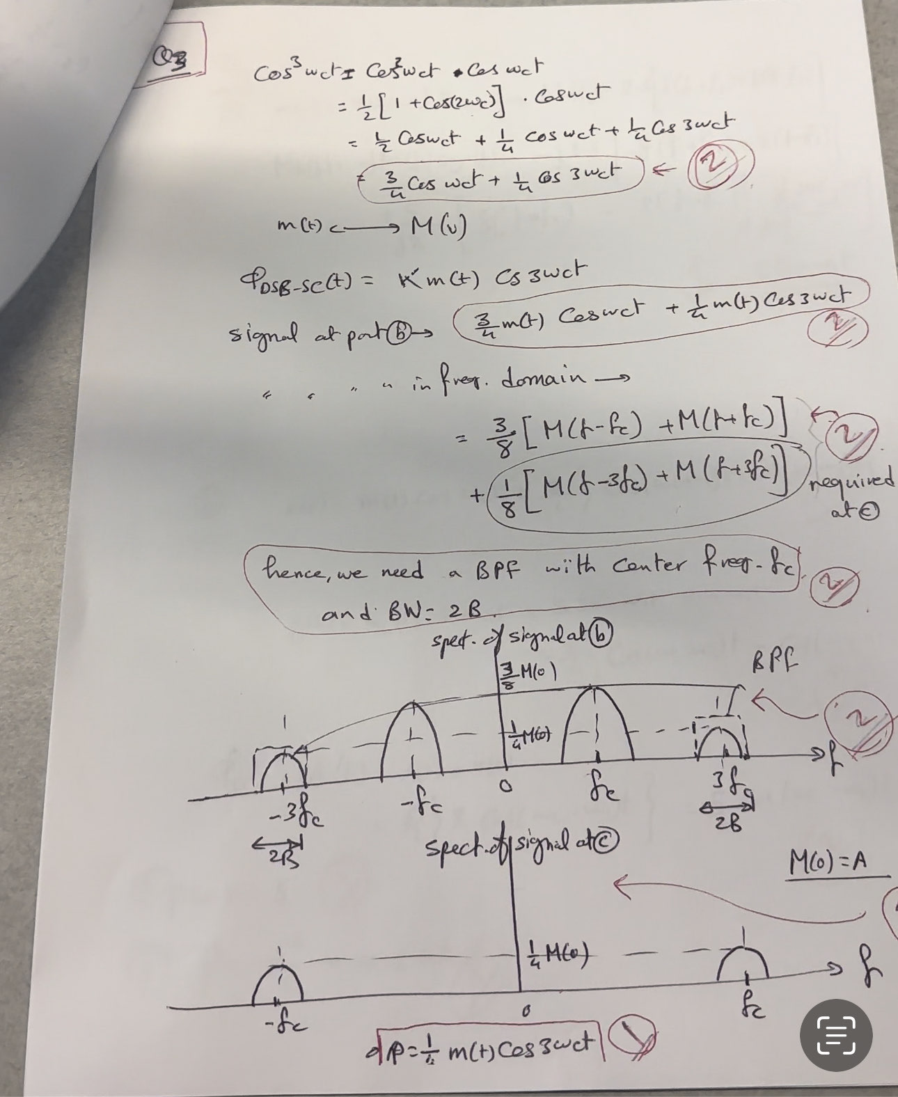 Solved Consider the DSB-SC ﻿modulator in ﻿the figure where | Chegg.com