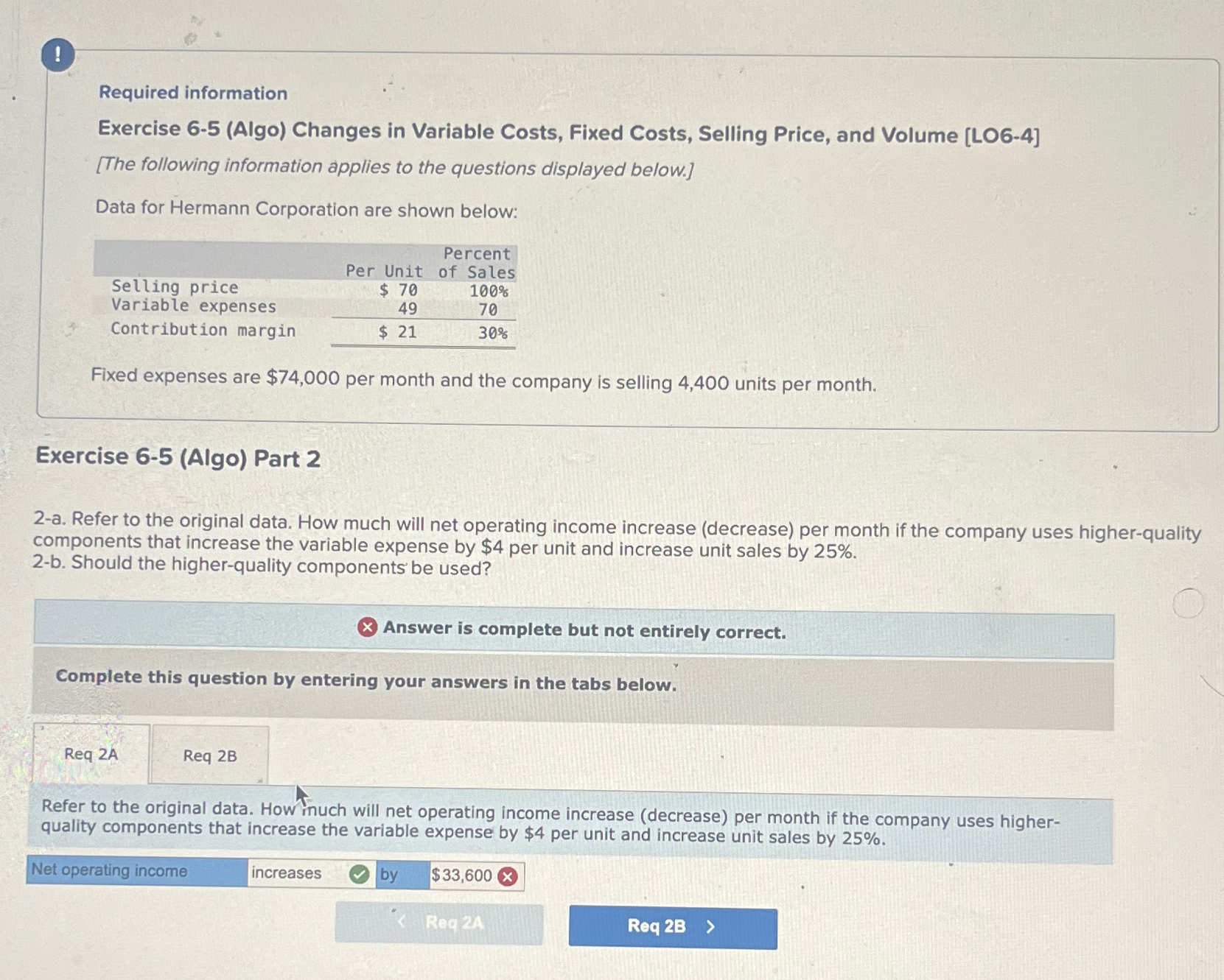 Solved Required informationExercise 6-5 (Algo) ﻿Changes in | Chegg.com