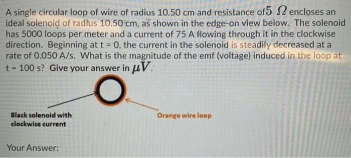 Solved A single circular loop of wire of radius 10.50 cm and | Chegg.com