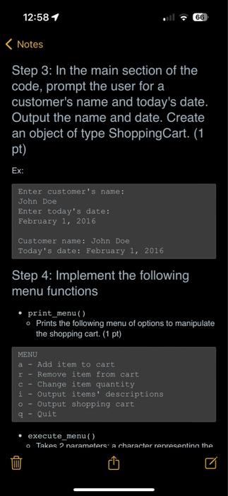 Notes - get_cost_of_cart () (2 pts) - Determines and | Chegg.com
