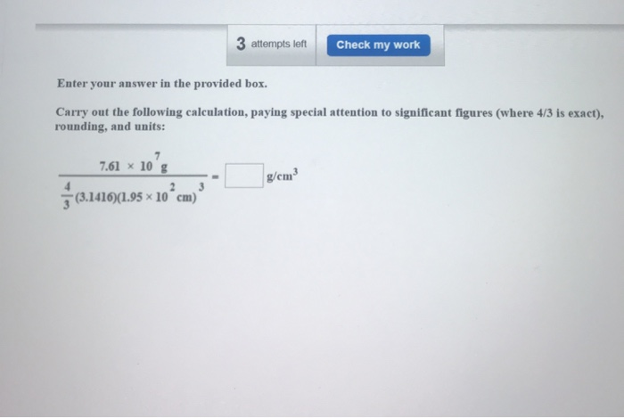 Solved 3 attempts left Check my work Enter your answer in | Chegg.com