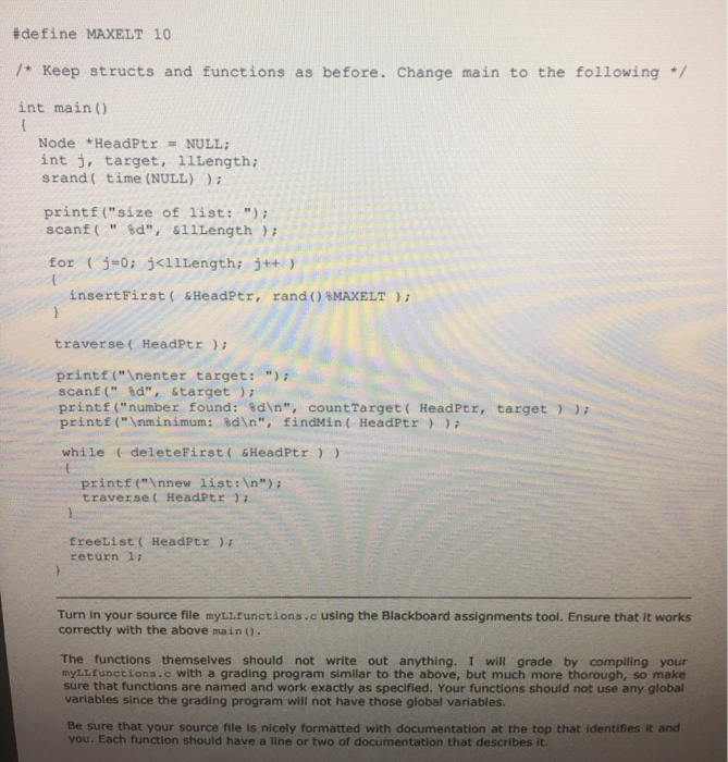 Solved CS 153 - Program 9 - Additional Linked List Functions | Chegg.com