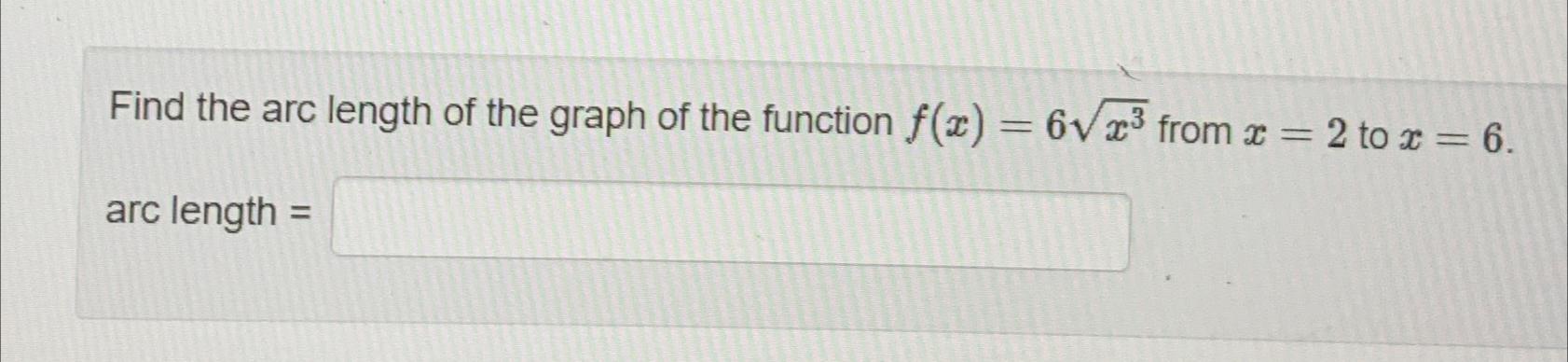 Solved Find the arc length of the graph of the function | Chegg.com
