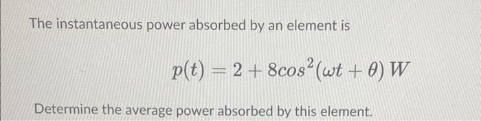 Solved The switch closes at t=0. Find the power p(t) | Chegg.com