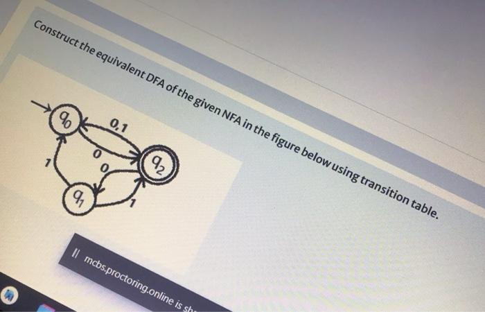 Solved Construct the equivalent DFA of the given NFA in the | Chegg.com