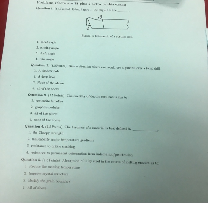 Solved Problems there are 58 plus 2 extra in this exam) | Chegg.com