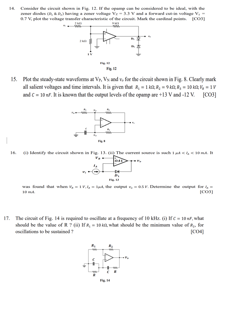 Solved Consider the circuit shown in Fig. 12. ﻿If the opamp | Chegg.com