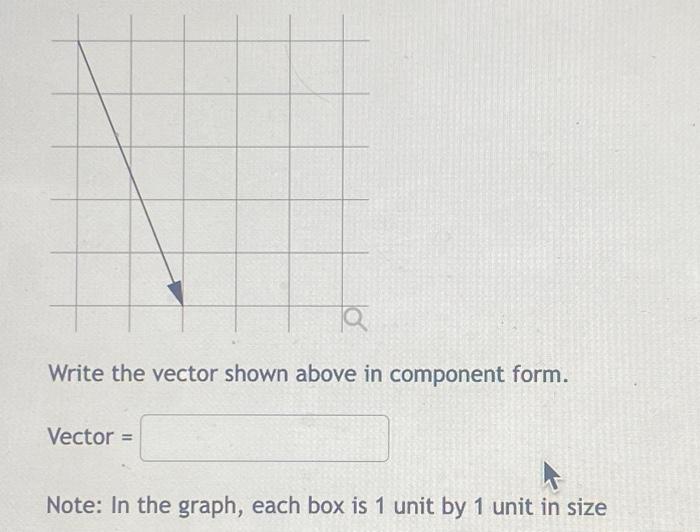 Solved Write the vector shown above in component form. | Chegg.com