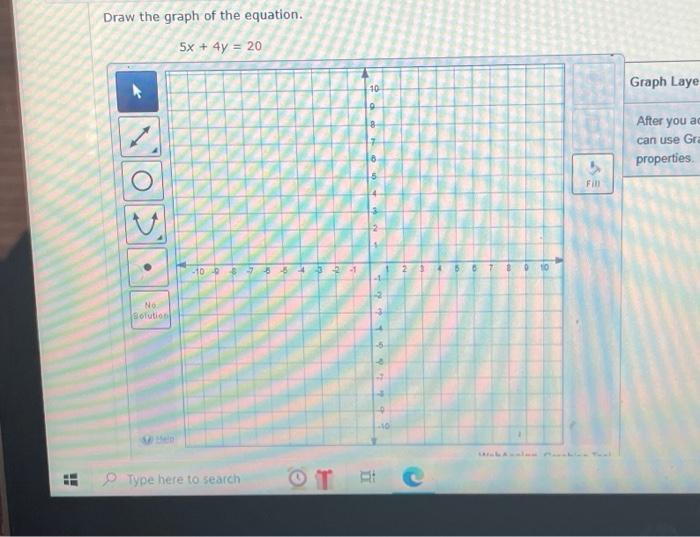 Solved ii Draw the graph of the equation. 5x + 4y = 20 OD | Chegg.com