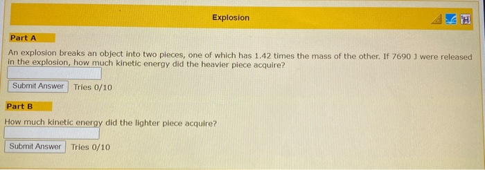 Solved Explosion Part A An explosion breaks an object into | Chegg.com