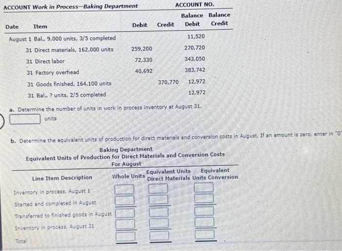 Solved a. Determine the number of units in work in process | Chegg.com