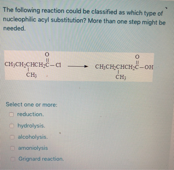 Solved The following reaction could be classified as which | Chegg.com