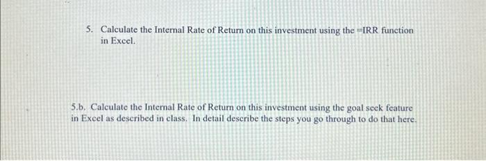Solved Assignment \#5 Work this problem out using an Excel | Chegg.com