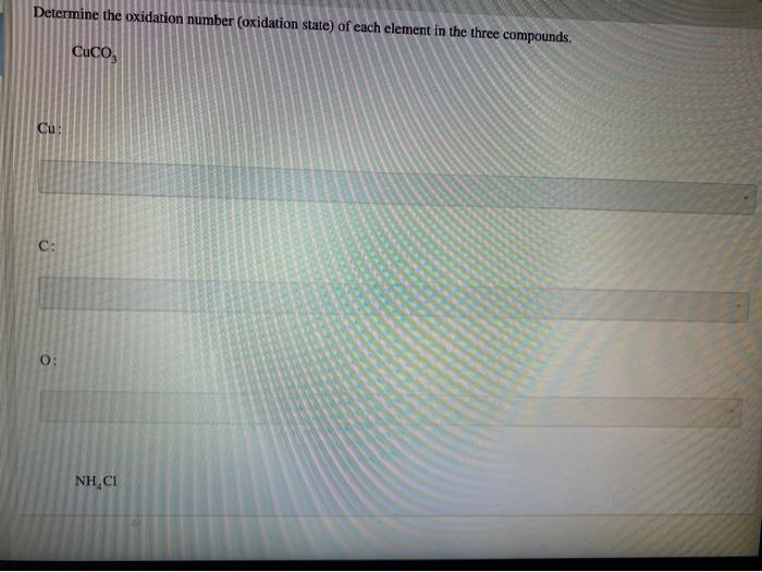 Solved Determine the oxidation number (oxidation state) of | Chegg.com