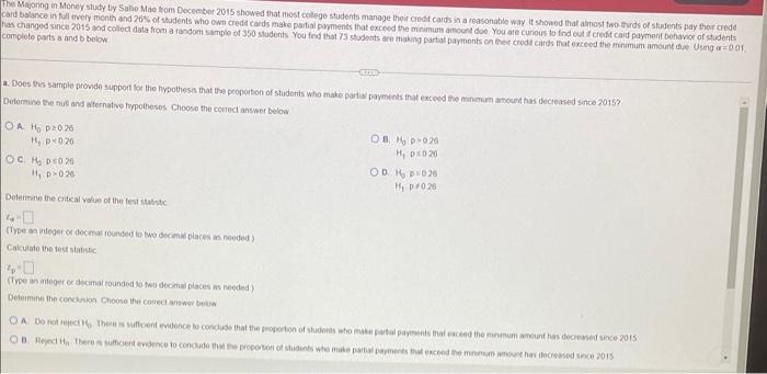Solved complote parts a and b below a. Doos the sample | Chegg.com